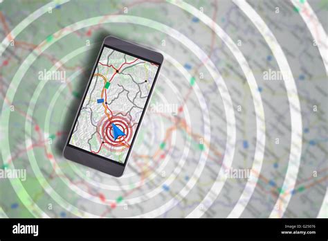Smartphone Showing On The Screen An Assistant Gps Navigation With