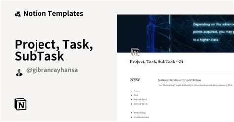 Project Task Subtask Template Notion Marketplace