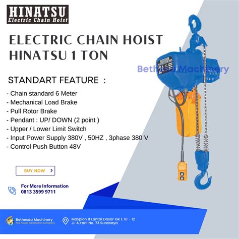 Jual Hinatsu Electric Chain Hoist 1 Ton Katrol Elektrik 1 Ton Shopee Indonesia