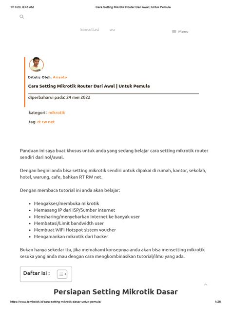 Cara Setting Mikrotik Router Dari Awal Untuk Pemula Pdf