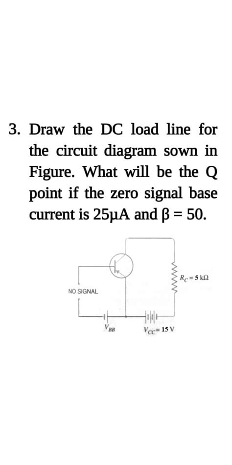 Solved Draw The DC Load Line For The Circuit Diagram Sown Chegg Com