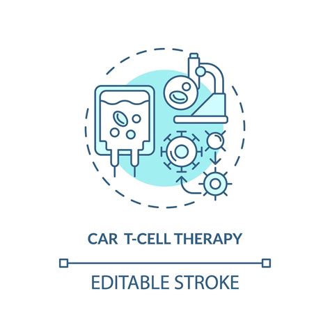 2d Editable Blue Car T Cell Therapy Icon Monochromatic Isolated Vector Thin Line Illustration