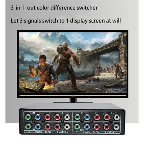 3 Way Rgb Component Av Switch Video Audio Selector Grandado