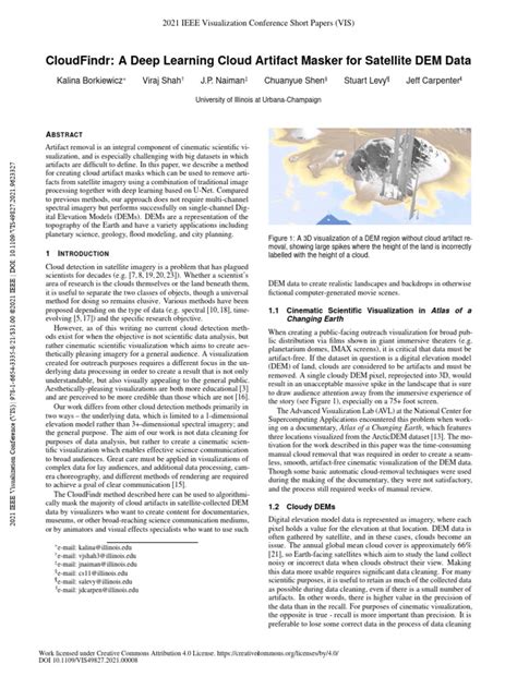 Cloudfindr A Deep Learning Cloud Artifact Masker For Satellite Dem Data Pdf Data