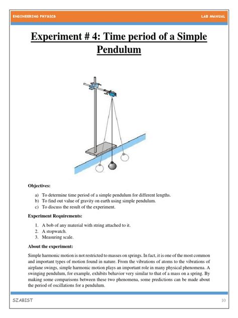 Experiment 4 Simple Pendulum Pdf Pendulum Oscillation
