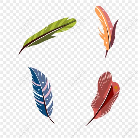 아름 다운 일러스트 멀티 컬러 깃털 컬렉션 클립 아트빨간푸른 Png 일러스트 무료 다운로드 Lovepik