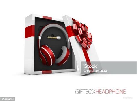 음악 선물 개념입니다 선물 상자 3 차원 일러스트 레이 션에 헤드폰 0명에 대한 스톡 사진 및 기타 이미지 0명 널판지 듣기 Istock