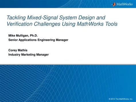 Ppt Tackling Mixed Signal System Design And Verification Challenges Using Mathworks Tools