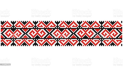 오래된 수제 크로스 스티치 민족 우크라이나 패턴처럼 좋은 자수 우크라이나어 수건 장식품 Rushnyk 호출 벡터 0명에 대한 스톡 벡터 아트 및 기타 이미지 Istock