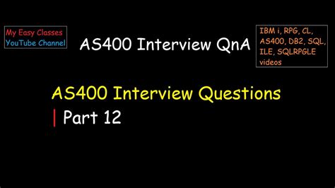 As400 Interview Questions Part 12 Youtube