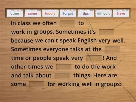 Being A Good Classmate Missing Word