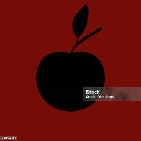 갈색 배경에 검은 사과의 스텐실 계피 배경에 사과의 그림 건강한 생활방식에 대한 스톡 벡터 아트 및 기타 이미지 건강한 생활방식 건강한 식생활 과일 Istock
