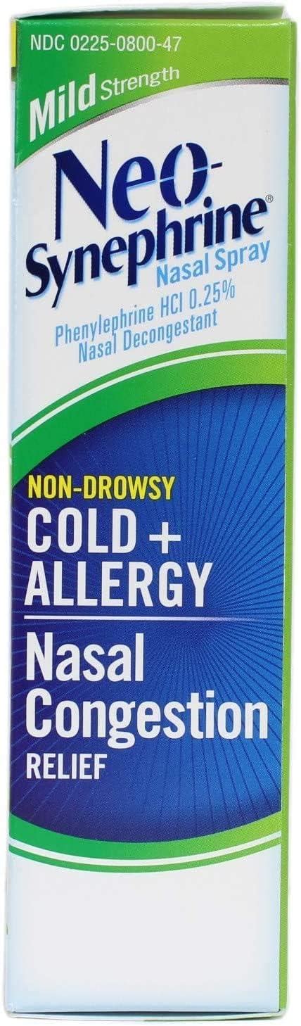 Neo Synephrine Nasal Spray Mild Formula 0 5 Oz Pack Of 3 Fast Acting Relief