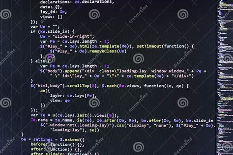 Primer Del Código De Java Script Del Css Y Del Html Imagen De Archivo