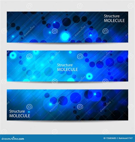Abstract Geometric Banners Molecule And Communication Science And Technology Design Structure