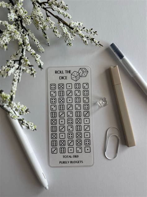 Roll The Dice Savings Challenge Laminated A6 Cash Savings Tracker Etsy