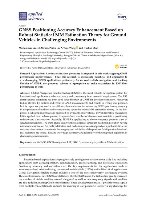 Pdf Gnss Positioning Accuracy Enhancement Based On Robust Statistical