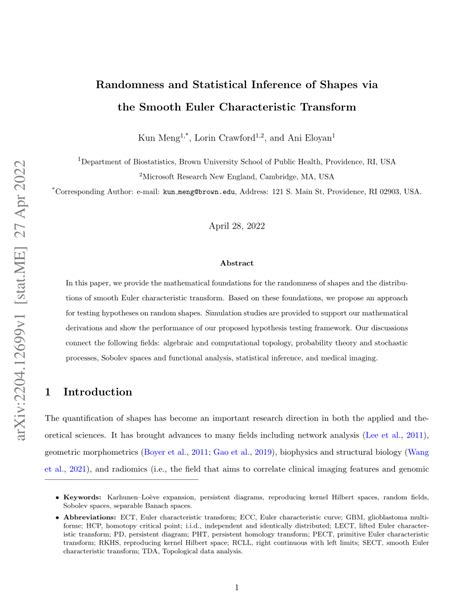 pdf randomness and statistical inference of shapes via the smooth