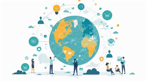 Illustration Of A Global Business Ecosystem With Interconnected