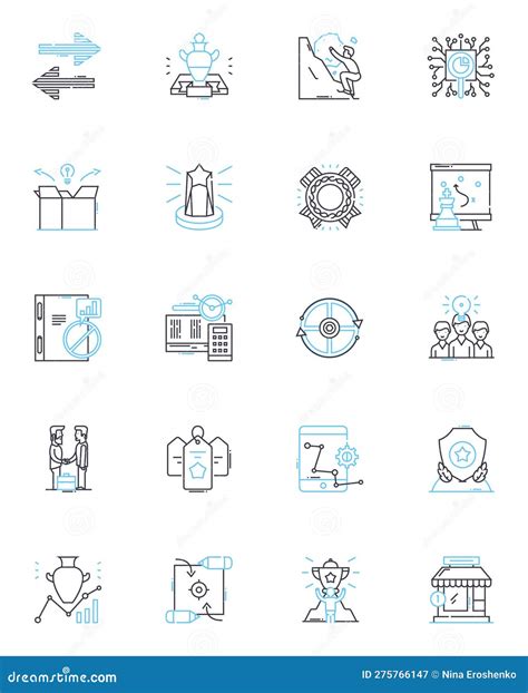 Action Planning Linear Icons Set Trategy Goal Plan Execution Tactics Objectives