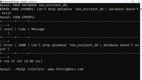 MySQL DROP DATABASE Statement TestingDocs Com