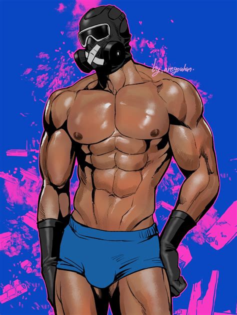 Rule 34 1boy Areyouhun Boxer Briefs Bright Colors Brown Skin Gas Mask