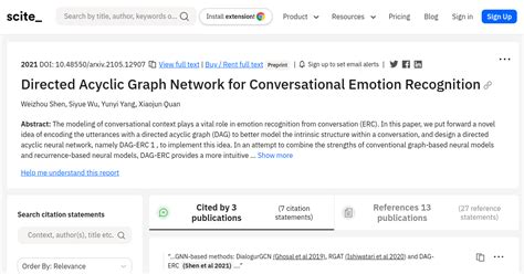 Directed Acyclic Graph Network For Conversational Emotion Recognition Scite Report
