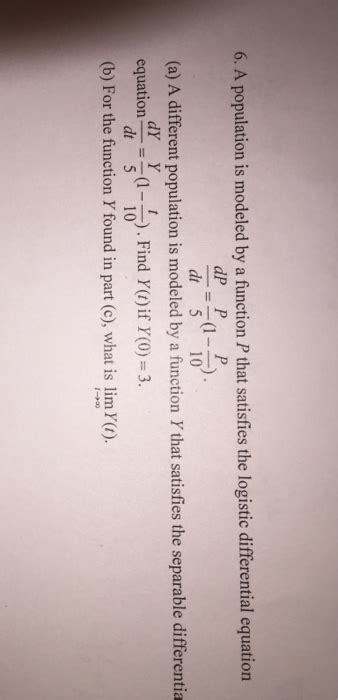 solved 6 a population is modeled by a function p that