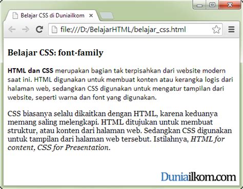 Home Tutorial Css Tutorial Belajar Css Cara Merubah Jenis Font Html