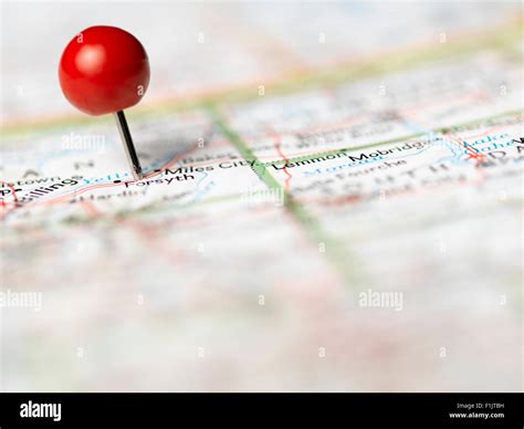 Push Pin On Map Stock Photo Alamy