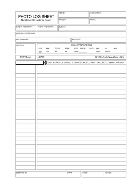 Crime Scene Photo Log Form Fill Out And Sign Printable Pdf Template