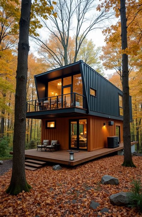 Modern Shipping Container House In The Woods Container House Plans
