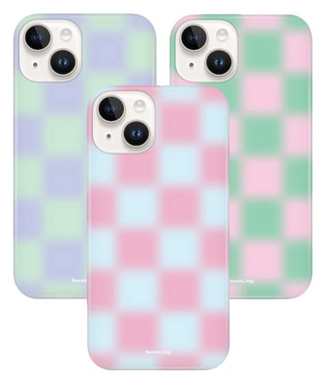몬드몬드 부밍 블러체커 슬림하드 핸드폰 케이스 갤럭시 S23 울트라 S22 S21 S20 플러스 노트20 아이폰 15 14 프로