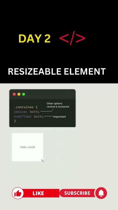 Day 2 Unlock The Secret To Resizing Html Elements With Just 2 Lines