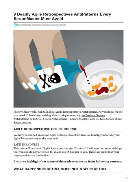 9 Deadly Agile Retrospectives Antipatterns Every Scrummaster Must Avoid Luis Goncalves Luis