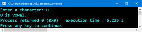 Program In C And C To Check A Given Character Is Vowel Or Consonant