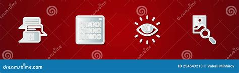 Set Chat Bot Binary Code Artificial Intelligence Ai And Photo