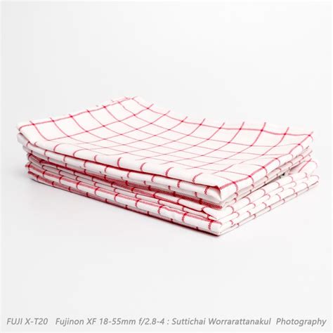 6 ผืน ผ้าเช็ดจานลายสก๊อตสีแดง ขนาด 20x30 นิ้ว ผ้าเช็ดแก้ว ผ้าเช็ดมือ ผ้าฝ้าย มีห่วงแขวน ของแท้