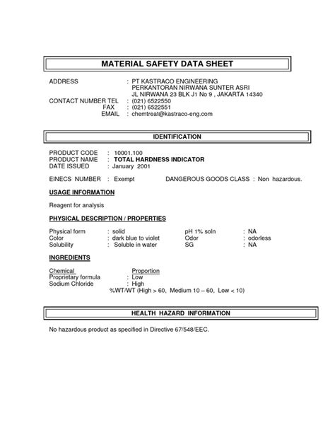 Total Hardness Indicator Pdf Chemical Compounds Chemical Substances