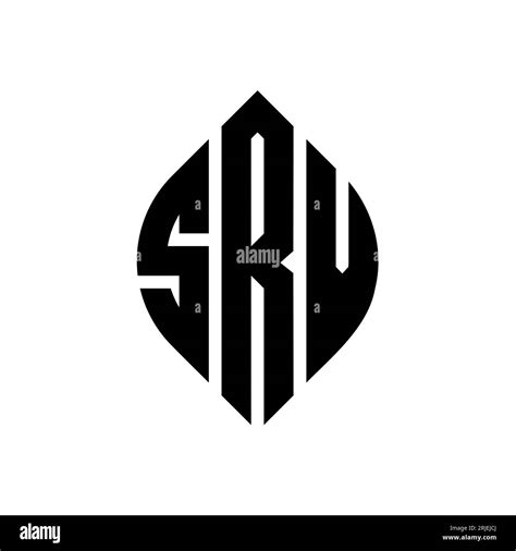 Srv Circle Letter Logo Design With Circle And Ellipse Shape Srv