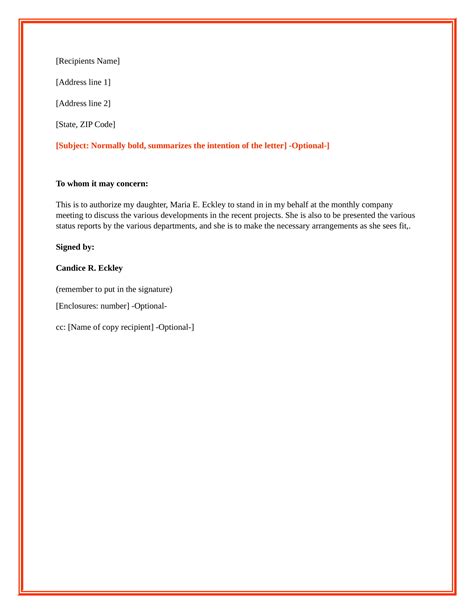 Samples Of Authorization Letter On My Behalf