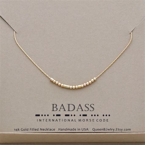 Badass Necklace Custom Morse Code Jewelry T For Badass Mom Badass Auntie Badass Sister