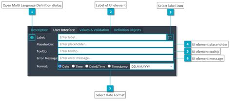 User Interface Properties Type Date