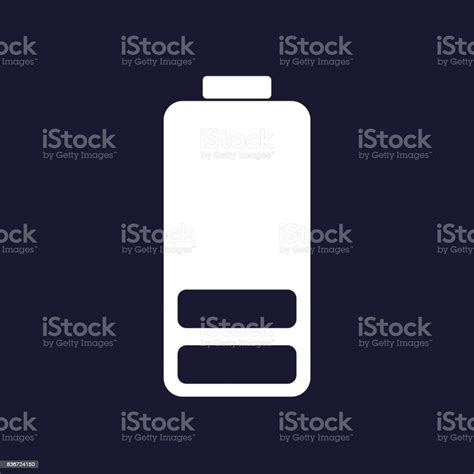 배터리 아이콘 벡터입니다 배터리 충전량이 낮은 레벨의 기호입니다 진한 파란색 배경 벡터 아이콘입니다 가득 찬에 대한 스톡 벡터 아트 및 기타 이미지 Istock