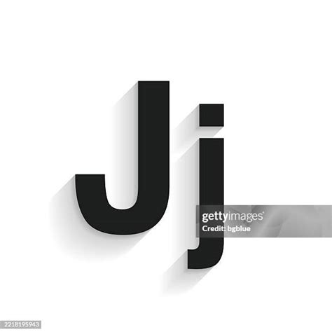 Letter J Uppercase And Lowercase Icon With Long Shadow On White Background High Res Vector