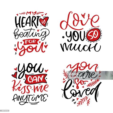손으로 그린 발렌타인 데이 레터링 타이포그래피 텍스트 배지 아이콘입니다 축하 포스터 카드 엽서 초대장 배너 로맨틱 한 따옴표 벡터 레터링 타이포그래피 마음과 휴일 서예 2