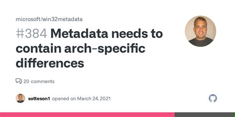 Metadata Needs To Contain Arch Specific Differences · Issue 384