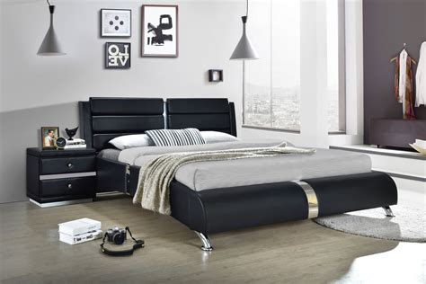 Vegas Black Platform Bed Queen King