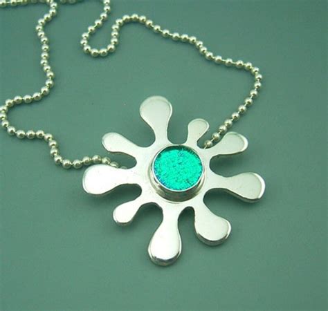 Emerald Green Sparkle Splat Pendant Etsy