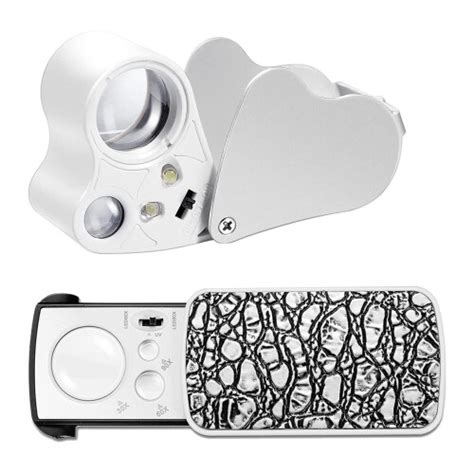 2 Pieces Jewelers Loupe 30x 60x 90x Jewelers Eye Loupe Magnifier Jewelry Magnifying Glass Loop